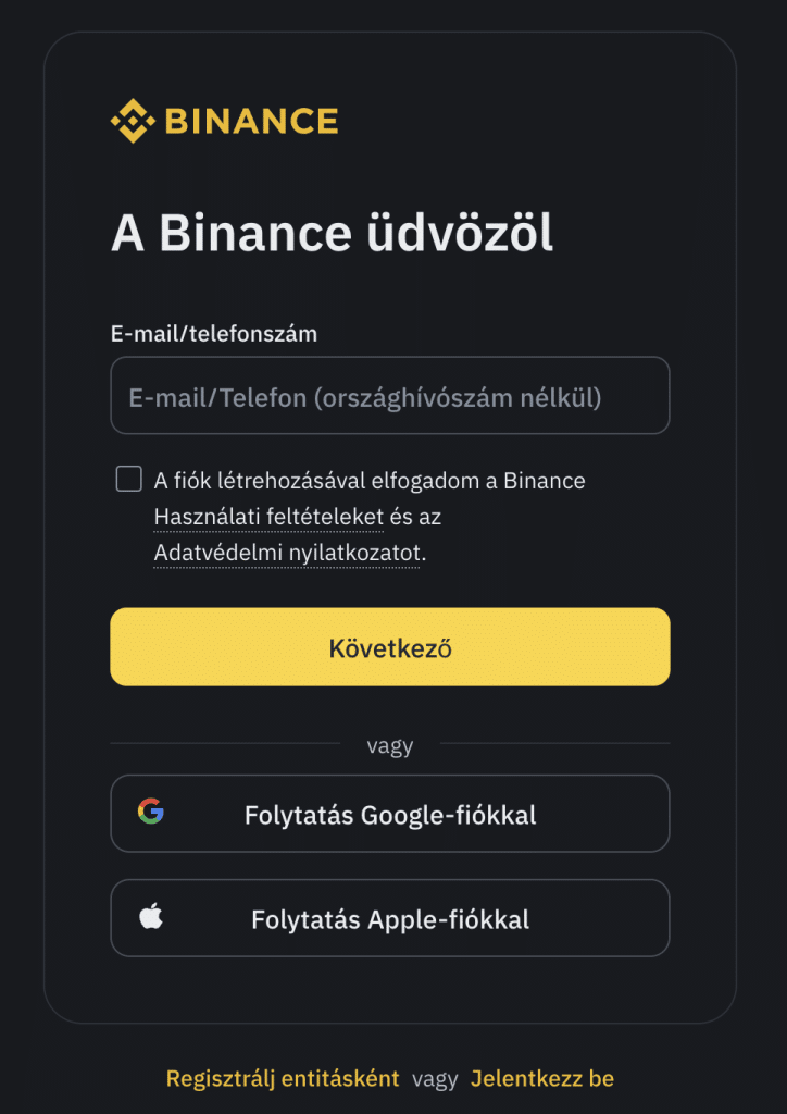 Binance: Regisztráció és használata (15%-os kedvezmény)